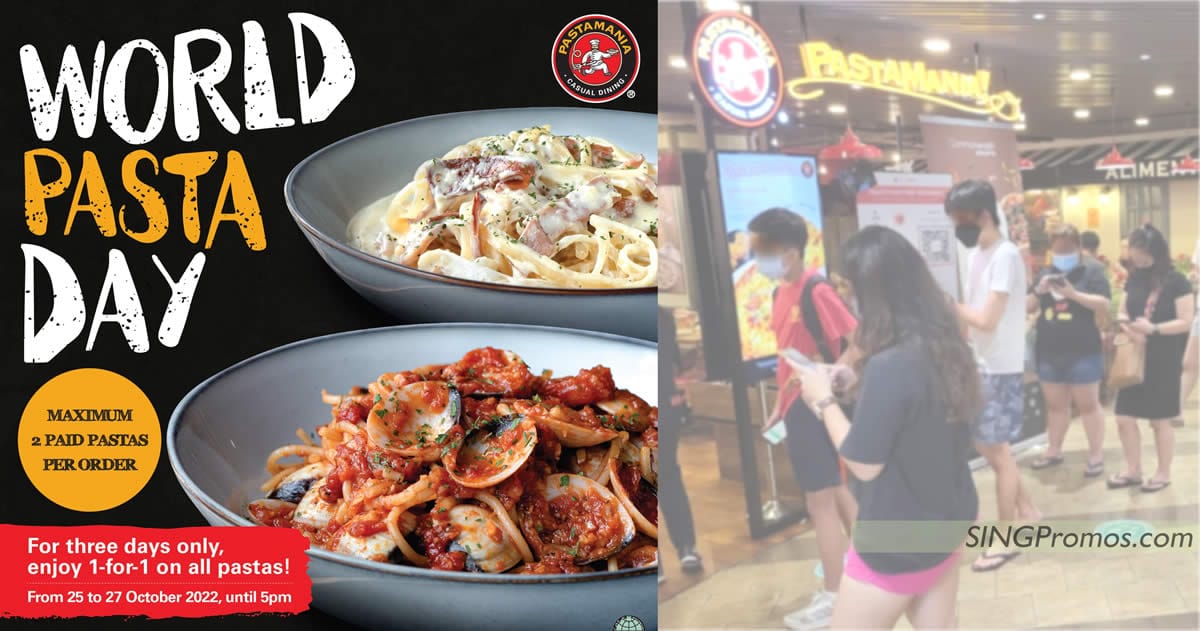 Lobang: PastaMania S’pore Offering 1-for-1 On All Pastas Till 27 Oct ...